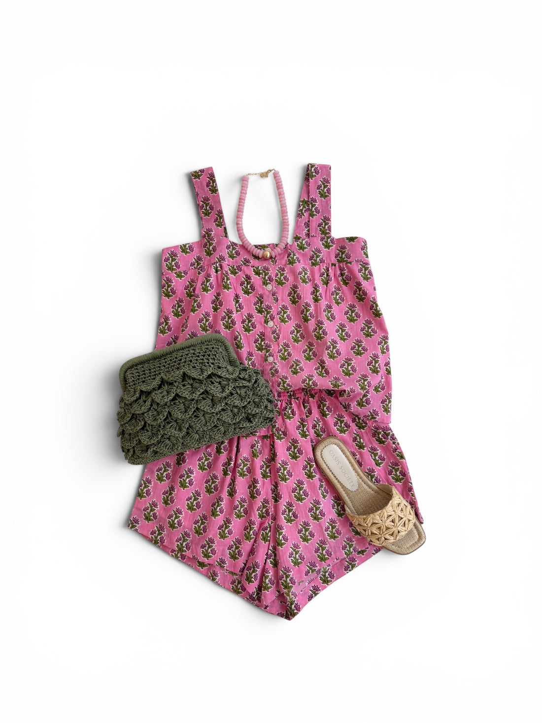 Foxy Square Neck Set in Pink Florals – shopfoxandhen