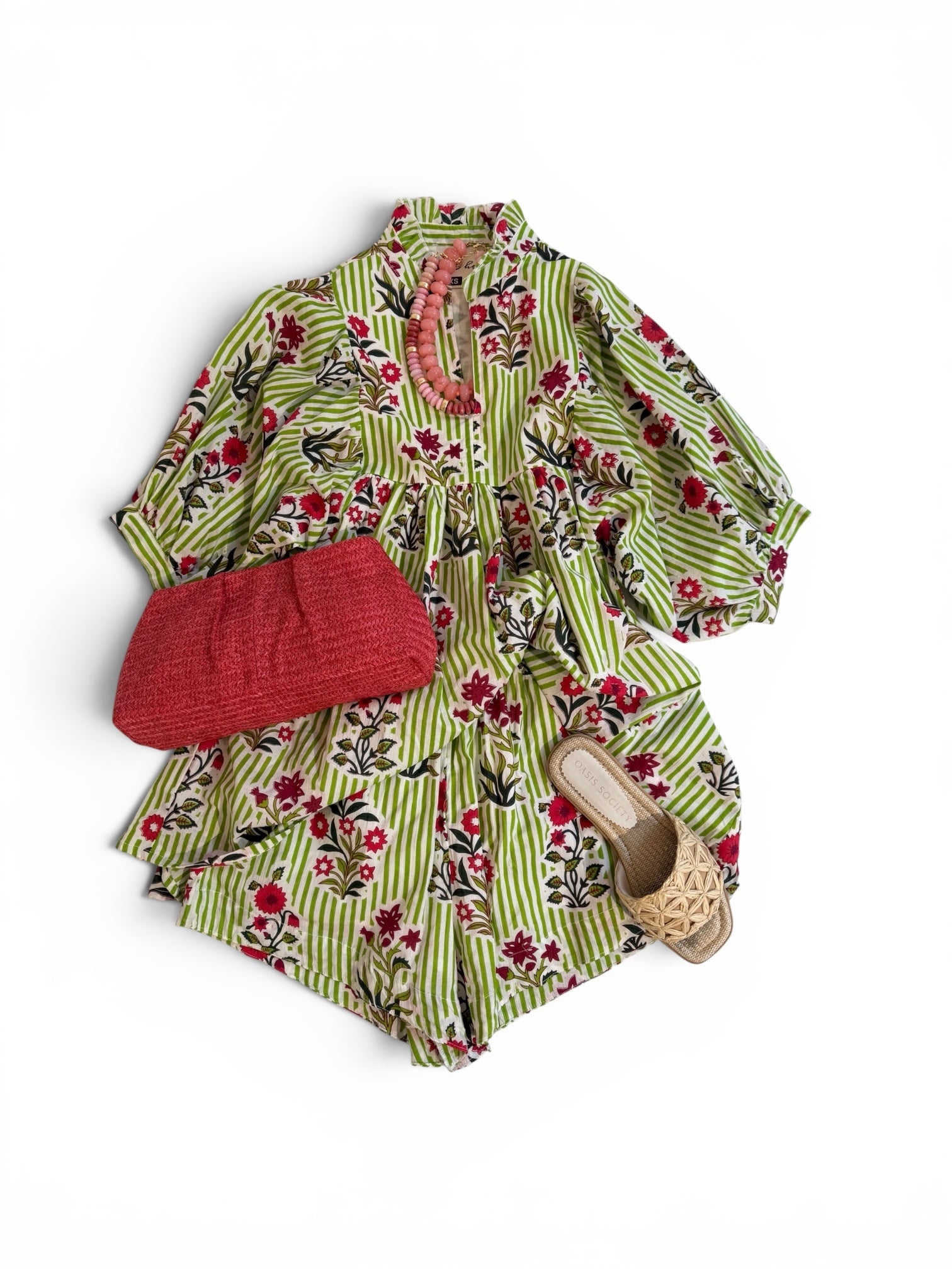 FOXY Set in Lime Floral Stripe – shopfoxandhen